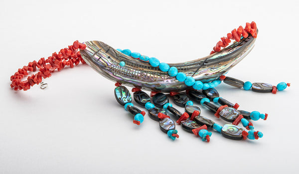red abalone shell beads