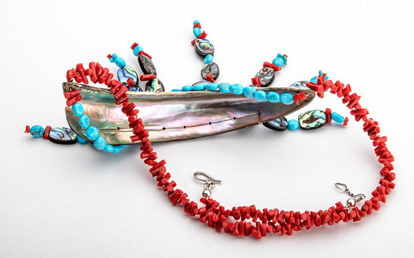 red abalone shell necklace
