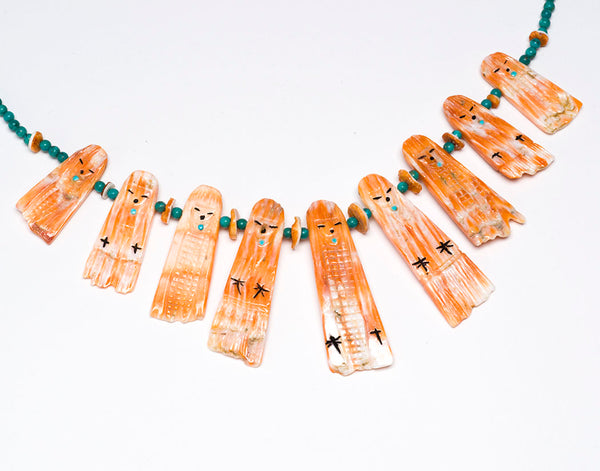 Lion's Paw Shell Corn Maiden & Grandmother Necklace – Keshi The Zuni ...