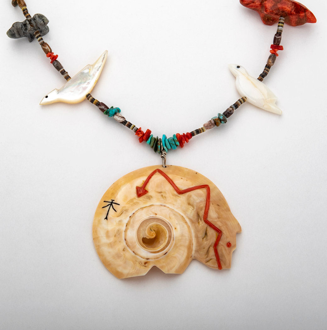 Melon Shell Bear Fetish Necklace – Keshi The Zuni Connection